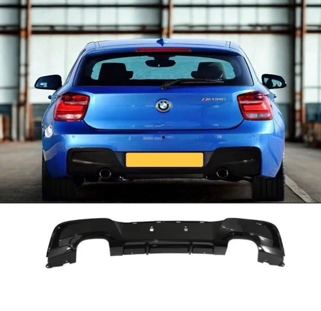 BMW 1 SERIES F20 F21 DIFFUSER PRE-LCI 2011-2014 M135I LOOK GLOSS BLACK ...