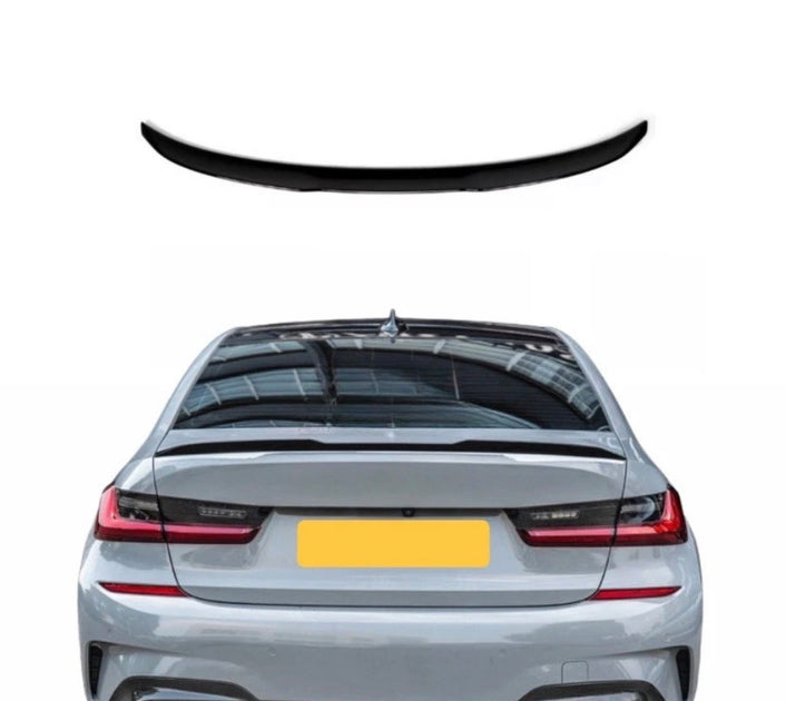 BMW 3 SERIES G20 V STYLE M4 2019+ REAR SLIM BOOT SPOILER LIP GLOSS BLA ...