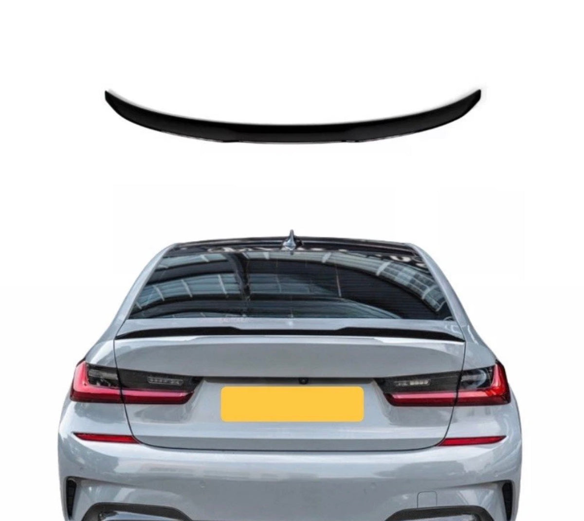 BMW 3 SERIES G20 V STYLE M4 2019+ REAR SLIM BOOT SPOILER LIP GLOSS BLA ...