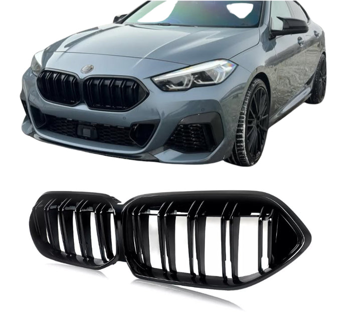BMW 2 Series F44 Gran Coupe 2020+ Gloss Black Dual Slats Front Kidney ...