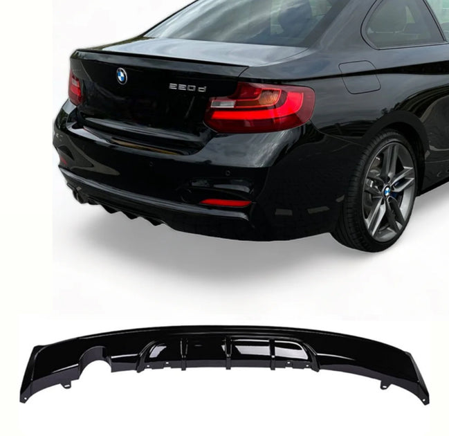 BMW F22 Diffuser Single Exit 2 Series Gloss Black Abs | STM STYLING