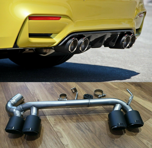 Exhaust Tips - Bumper Diffuser - Fits BMW F30 F31 3 Series - Quad Exit ...