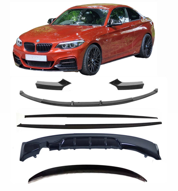 Full Body Kit- Fits BMW F22 F23 2 Series - ABS - Gloss Black | STM STYLING