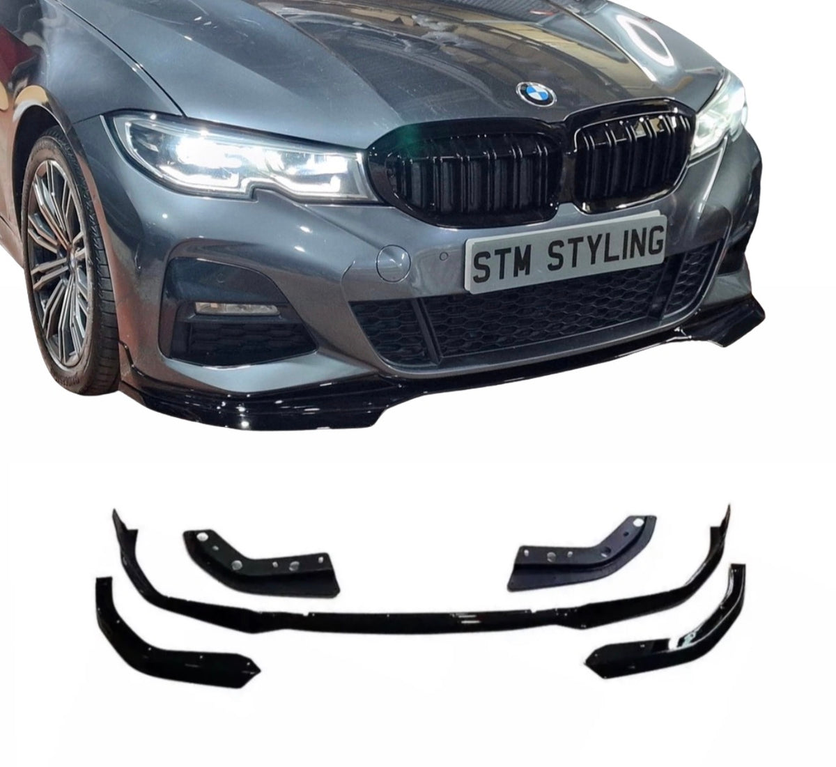 G20 G21 Mp Style Front Splitter For 3 Series BMW Gloss Black Pre Lci ...
