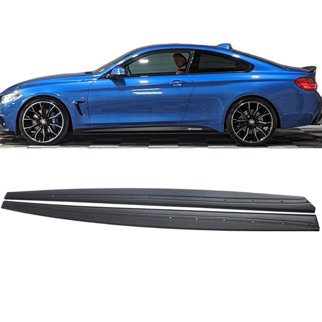 Side Skirt Extension Blades - Fits BMW F32 F33 F36 4 Series - Matte Bl ...